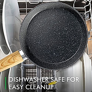 MAISON ARTS Kitchen Cookware Sets Nonstick, 12 Piece Pots and Pans Set Granite Cooking Set for Induction & Dishwasher Safe, Oven, Stovetop, Gery