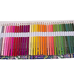 WRITENBACO Colored Pencils Set 72Count for Adult Coloring Books Artist Sketch Premier Drawing Pencils with Handmade Canvas Pencil Wrap Pencil Sharpener and Pencil Extender Bohemia Style FC002