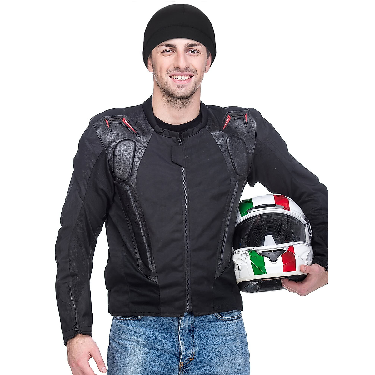 Boao 6 Pieces Skull Caps Helmet Liner Sweat Wicking Cap Running Hats Cycling Skull Caps for Men Women (Classic Colors, Large)