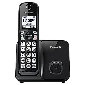 Panasonic Cordless Phone System, Expandable Home Phone with Call Blocking, Bilingual Caller ID and High-Contrast Display, 1 Handset - KX-TGD610B (Black)