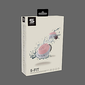 Soul S-FIT True Wireless Earbuds - Waterproof, Shock-Resistant Earphones with Customizable Fit, Bluetooth 5.0, Transparency Mode, and Long Battery Life for Running, Gym, and Outdoor Activities (Pink)