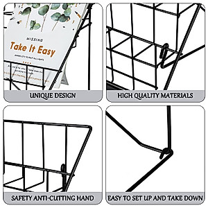 Queekay 6 Tier Wire Countertop Rack black Comic Book Holders Wide Wire Magazine Rack Tabletop Display Stand for Table Top Book Brochure Literature Comic Greeting Card Shelf Holder Stand