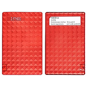 GOWENIC External Hard Drive HDD, Ultra‑Thin Portable Hard Drive SSD, Mirco USB3.0 External Hard Drive HDD Suitable for OS X/XP / Win7 / Win8 / Win10 / Linux (Red)(500GB)