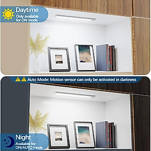 YLXS 51-LED Motion Sensor Under Cabinet Light, 12-inch Magnetic Rechargeable Under Counter Closet Lights, Wireless Night Light Bar, 3-Pack, Cool White