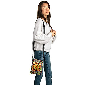 Women Purse Small Messenger Bag Travel Satchel Coin Wallet Everyday Crossbody Hobo Shoulder Casual Floral Quilted (Blue Green Floral)