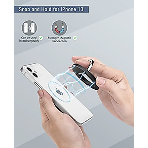 B-Land Magnetic Phone Ring Holder Compatible with MagSafe,Adjustable Finger Ring Grip, Removable for Wireless Charging,Only for iPhone 13, 13 Pro, 13 Mini, 13 Pro Max, 12, 12 Pro, 12 Mini,12 Pro Max
