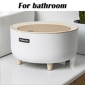 URALFA Mini Desktop Trash Can, Countertop Tiny Trash Can with Lid for Desk, Plastic For Office and Coffee Bar, 0.5 Gallon White