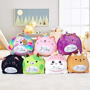 Yeqivo Birthday Cow Plush Pillow Stuffed Animal Toy, Green Birthday Cartton Cow Plush Stuffed Animals, Soft Animal Plush Pillow for Kids(Cow, 25cm/9.8inch)