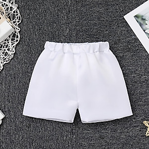Summer Baptism Outfits for Boys Baby Christening Outfit Gentleman Suit Dedication White Dress Shirt Romper Bowtie Waistcoat Vest Shorts Newborn Baptismal Outfit Wedding Tuxedo Formal Easter 0-6 Months