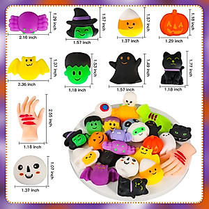MGparty 48pcs Halloween Squishies Toys for Kids Halloween Party Favors Halloween Goodie Bag Fillers Prizes Halloween Decorations Stress Relief Favor Toys for Kids