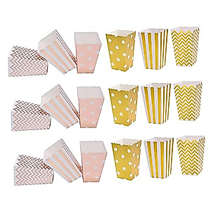 STOBOK 1 Set 36 Pcs Popcorn Popcorn Box Popcorn Treat Box Mini Popcorn Boxes Shower Goodie Boxes Pink Containers Babyboy Gifts Gift Bag Organizer Wrapping Box Packing Box Food