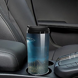 Funny Cat Travel Coffee Mug Reusable Coffee Cup Tumbler with Lid for Outdoor 350ml