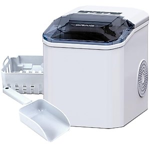 Craig CIM201 Countertop Ice Maker, 9 Cubes Ready in 6 Mins, 26lbs in 24Hrs, Ice Machine with Ice Scoop and Basket, Bullet Ice for Home/Camping/RV, Party, Just add Water