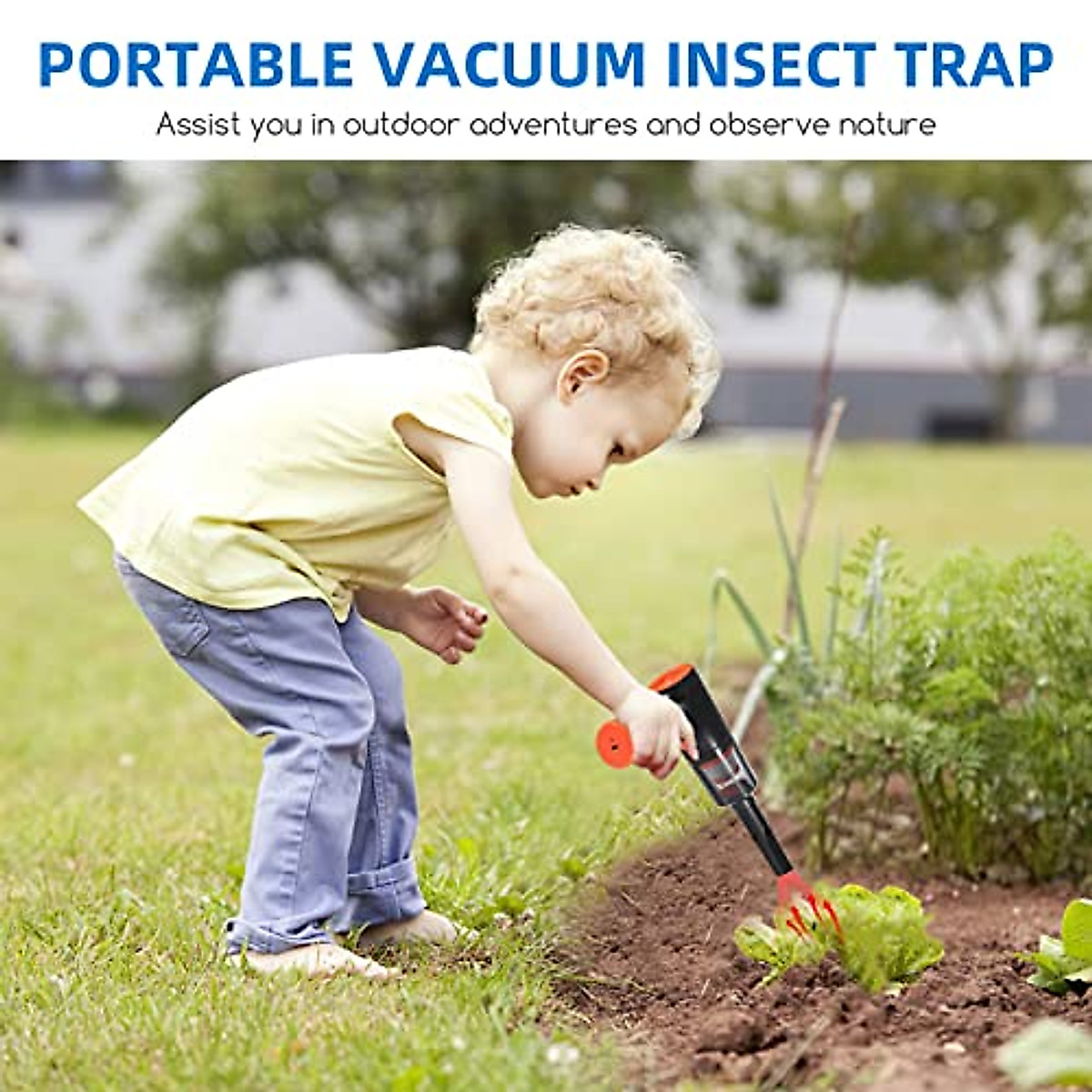 Bug Vacuum Catcher Insect and Spider Catcher Trap, Bug Vacuum for Adults and Kids, Bug Sucker Vacuum with USB Charging & Rechargeable Battery for Moth Cockroach Spider Ant Bedbug and Small Insects