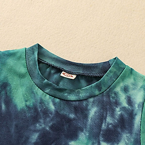 Summer Toddler Baby Boy Girl Outfit Set Tie Dye Short Sleeve T-Shirt Tops Shorts Pants 2 Piece Clothes Set