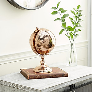 The Novogratz Aluminum Globe, 7" x 7" x 11", Rose Gold