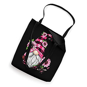 Breast Cancer Gnome Pink Bees, Sunflowers And Ribbons Cancer Tote Bag