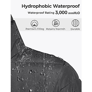 wantdo Men's Waterproof Winter Jacket Warm Coats Puffy Coats (Dark Gray, X-Large)