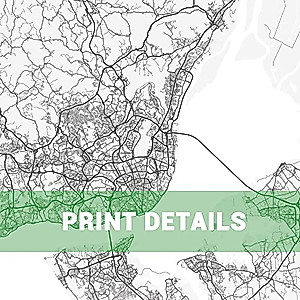 Dear Mapper Lisbon Portugal View Abstract Road Modern Map Art Minimalist Painting Black and White Canvas Line Art Print Poster Art Print Poster Home Decor (Set of 3 Unframed) (16x24inch)