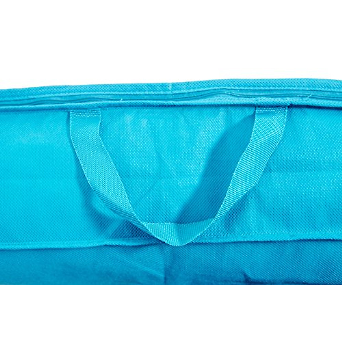 Amelitory Underbed Storage Bag Bedding Container Zippered Comforter Organizer Large Capacity Fabric Lake Blue