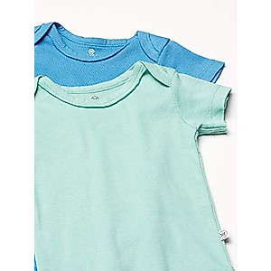 HonestBaby 10-Pack Organic Cotton Short Sleeve Bodysuits, Rainbow Boy, 0-3 Months