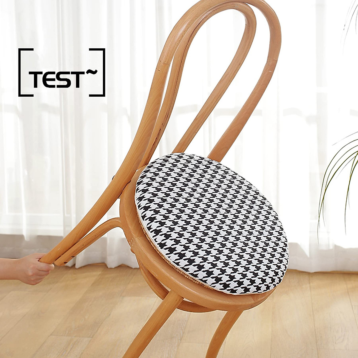 Bar Stool Cushions Round 18 Inch Memory Foam Seat Cushions Thick Non Slip Chair Pad Cover Tatami Kitchen, Cafes, Office Cushion Zipper Washable (18 inch, L)