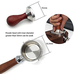 Boicafe Coffee Tamper 51mm, Espresso Hand Tamper 51mm,304 Stainless Steel Espresso Coffee Tamper 51mm with Mat