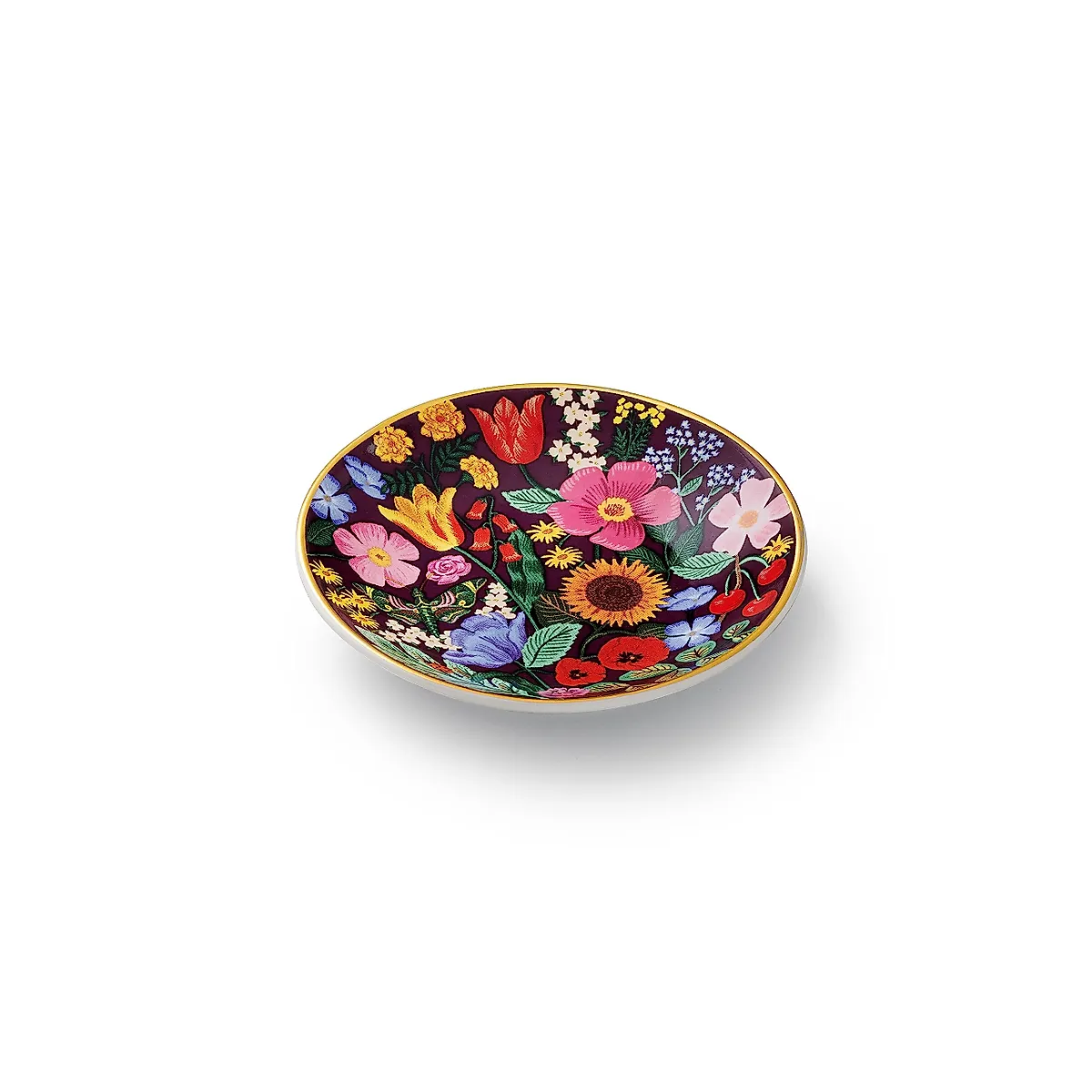 RIFLE PAPER CO. Blossom Ring Dish, Protect Your Trinkets and Jewelry, Minimize Loss, Organize Desk, Small Item Security, Keep Valuables Safe and Visible, Cute and Fashionable
