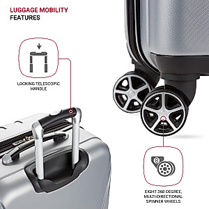 SwissGear 7585 Hardside Expandable Luggage with Spinner Wheels, Silver, Checked-Large 28-Inch