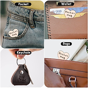 Qunrwe Pocket Hug,Cheer Up Gifts for Women,Long Distance Gifts,Pocket Hug Token with Keychain,Thinking of You Gifts(Rose Gold)