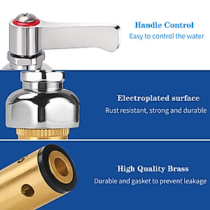 TNROTED Replacement 002714-40 Hot Side Lever Handle Brass Spindle Assembly Replacement Faucet Cartridge, Handle Stem Assembly Fits for All T&S Faucets, Red