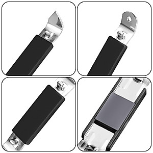 KINBOM 2pcs Magnetic Bottle Openers with Magnet, Stainless Steel Bottle Opener Manual Bottle Punch Can Opener for Beer Bottles Cans Beverages (Black)