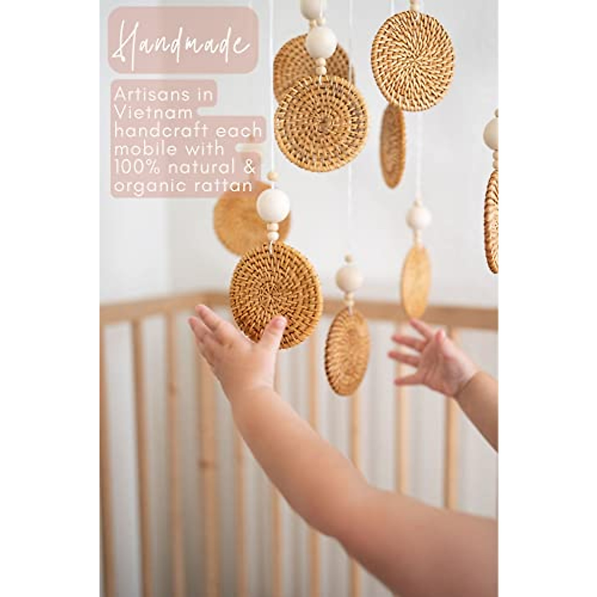 Lucky Love Boho Baby Mobile & Boho Baby Decor for Boy & Girl Nursery - Hang Mobile for Crib or Ceiling