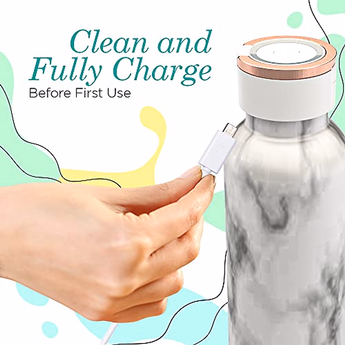 UVBRITE Beam Self-Cleaning UV Water Bottle - 24 Oz Insulated Stainless Steel Bottle - Rechargeable Sterilizing Bottle with Safety Lock Push Button Quick Purification for Safe Drinking Water Anywhere