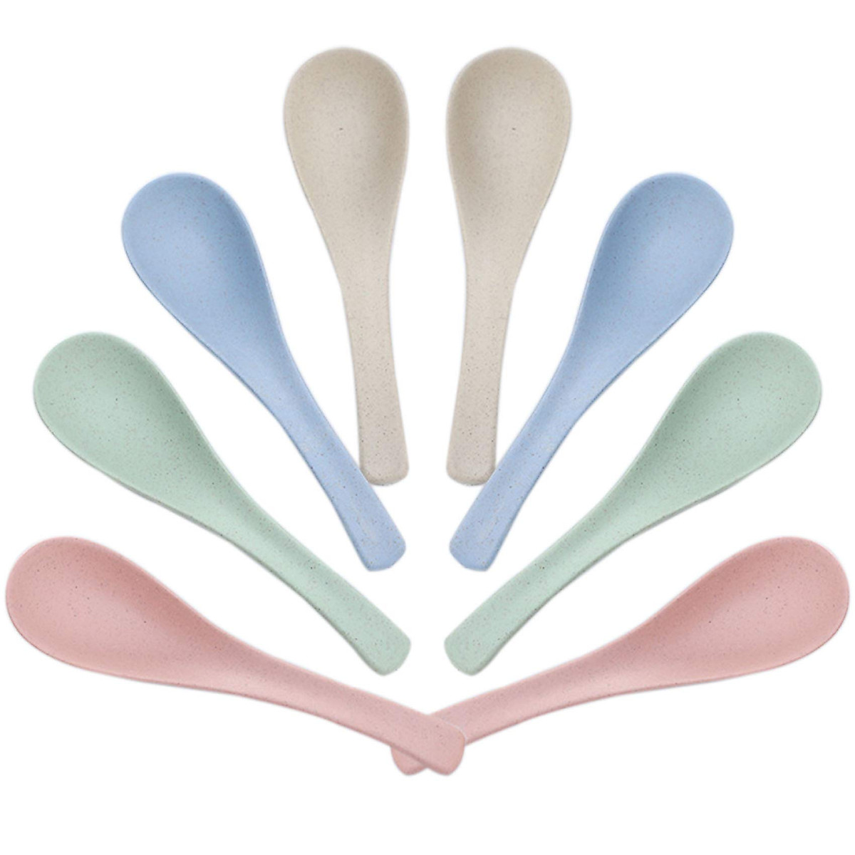 8 Pcs Plastic Spoon Dinner Spoons, Lnrkai Portable Reusable Soup Spoon Reusable Multicolor Lightweight Durable Spoon Dishwasher & Microwave Safe for Gift Set (8PCS)