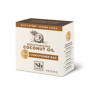 Soapbox Hair Conditioner Bar with Coconut Oil to Moisturize and Nourish Dry Damaged Hair - 2oz Solid Conditioner, Low Plastic, Vegan, Sulfate Free, Paraben Free Hair Care