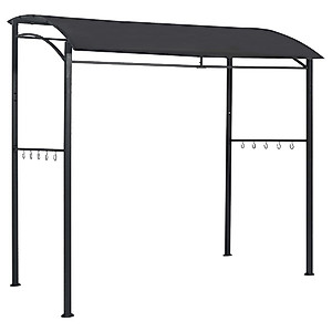 BBQ Gazebo,Park Gazebo,Grill Gazebo,Camping Gazebo,Hardtop Gazebo,Outdoor Gazebo,Weather Resistant,for Garden,Lawn,Patio,House,Yard,Beach,84.6"x59.1"x86.6" Anthracite Steel