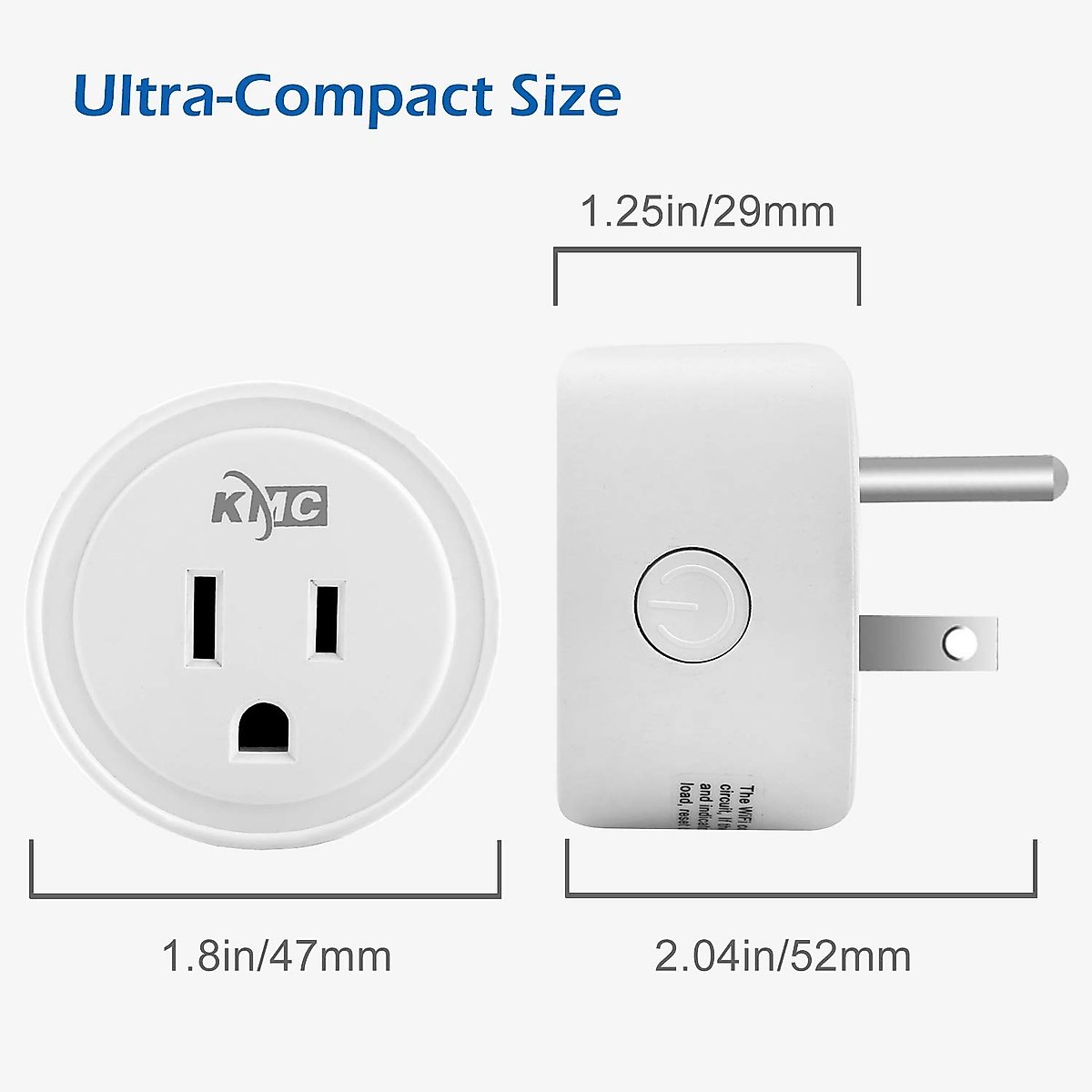 KMC Smart Plugï¼ŒWiFi Mini Outlet 2 Pack, Compatible with Alexa, Google Assistant and IFTTT, Compatible with Smart Life APP, No Hub Required, Remote Control Your Devices from Anywhere, ETL Listed