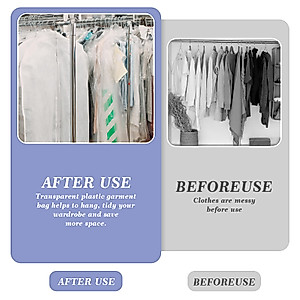 Amaxiu Garment Bags for Hanging Clothes, 35.4" x 23.6" Dust-Proof Clothes Covers 20pcs Clear Plastic Garments Dry Cleaner Bags for Closet Home or Travel Storage Gowns Coats Jacket Suits Dress