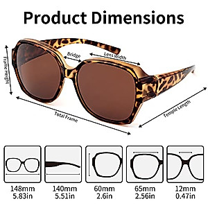 Face Shadow Over Glasses Sunglasses for Women Polarized UV Protection, Fit Over Prescription Glasses Sunglasses Lightweight