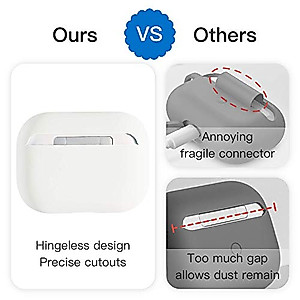 DamonLight Upgrade AirPods Pro Case [Supprts Mag-Safe Charging] [Seperating Case Design] Shock-Proof Soft Silicone Cover for Airpods Pro Charging Case (White)