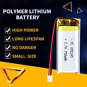 AKZYTUE 3.7V 750mAh 692245 Lipo battery Rechargeable Lithium Polymer ion Battery Pack with PH2.0mm JST Connector