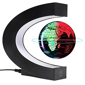 Magnetic Levitation Floating Rotating 3in World globe for children With Colored Lamp And Touch Switch For Men Boss Cool home/Office Decor unique Gifts Or Kids Desk Tech accessories Gadget Toys