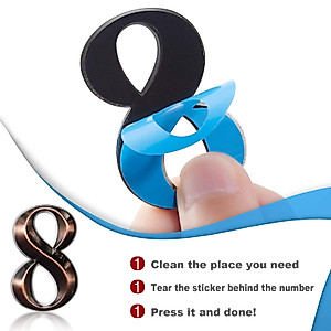 Jetec 20 Pieces 3D Mailbox Numbers 0-9 Self Adhesive 2 Inch Address Numbers Stickers Door House Style Street Mailbox Sign for Apartment Home Office(Bronze,10 Pieces)