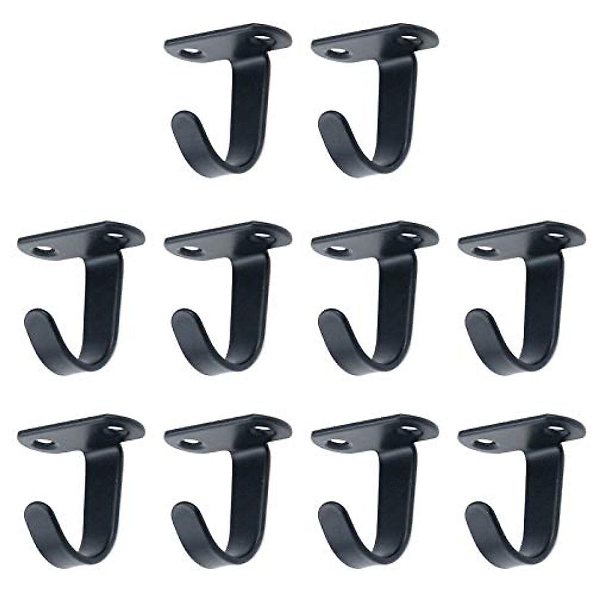 Semetall Stainless Steel Wall Mount Hook 10 Pack Small Top Hook Wall Mount Hook Wardrobe Cupboard Hook(Small Single Hook,Black)