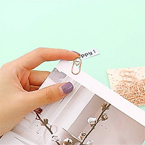 LAHONI 150 Pieces Cute Paper Clips, Mini Smooth Steel Wire Heart Shaped Paperclips Bookmark Clips for Office Supplier School Student (0.79 inch/20mm) Gold