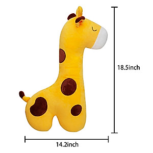 Seat Belt Pillow for Kids, Car Seatbelt Cover Children Rest Sleep Head Support Shoulder Pad Neck Pillow Plush Cartoon Giraffe Cushion