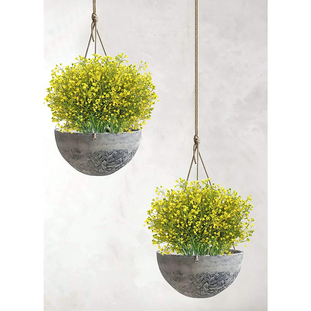 LOVENIMEN Artificial Plants, Plastic Shrubs Fake Simulation Bushes Wedding Outdoor Home Garden Verandah Parterre Office Table Centerpieces Arrangements Decoration DIY Planter Filler - Yellow 8 Pack