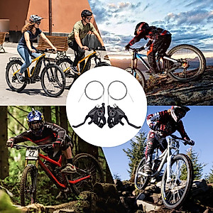 TOBWOLF Bicycle Brake Levers Shifter, 3x7 21 Speed Mountain Bike shifters Set, Left Right Brake Lever Shifter Kits with Gear Indicator, Replacement with Shift Cables for Moutain Bike Folding Bike