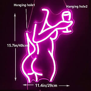 Ajoyferris Lady Back Neon Sign Dimmable Led Lady Neon Sign Neon Woman Neon Light Sexy Lady Neon Signs for Bedroom Man Cave Bar Party Art Decor Gifts